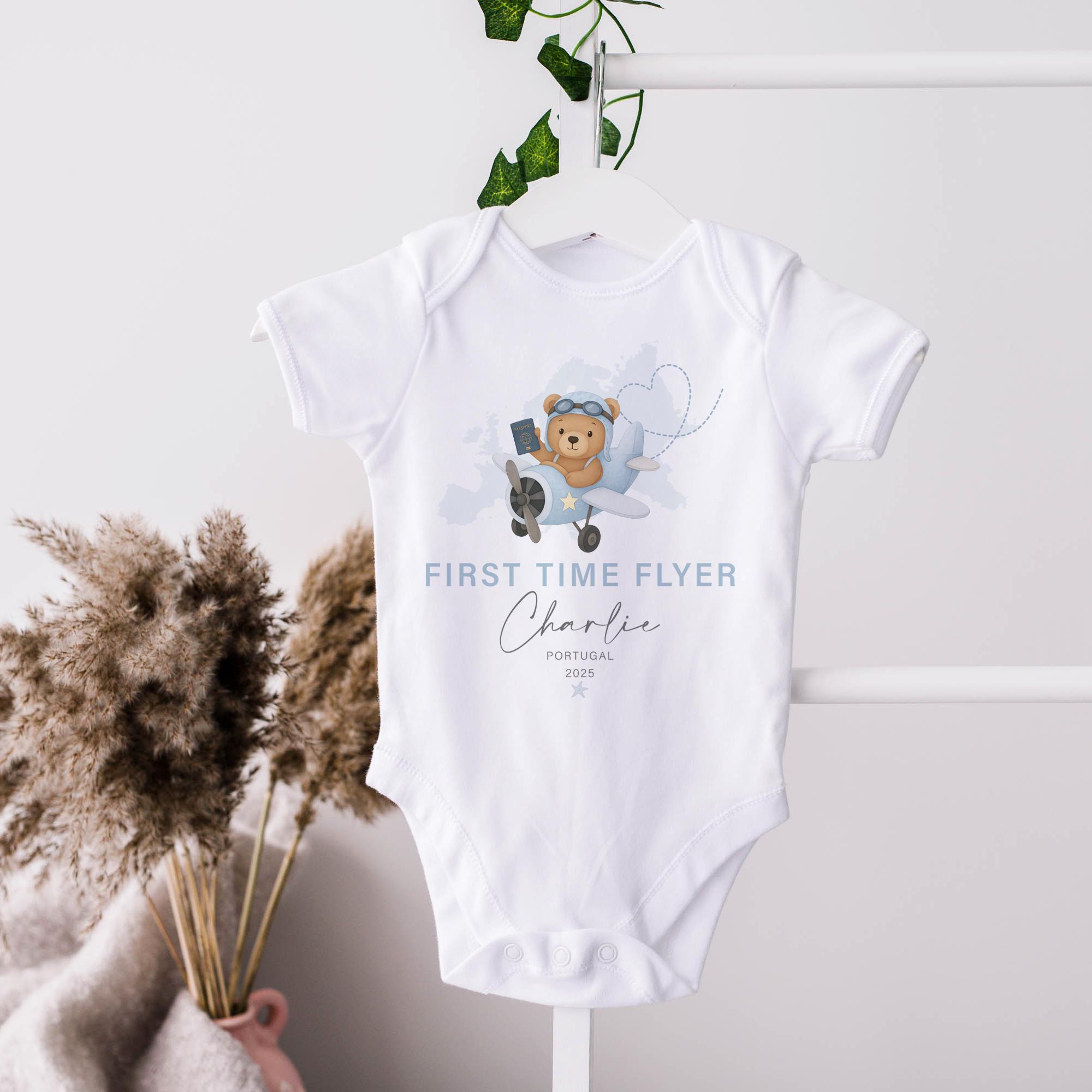 Personalised My First Flight Baby Grow, First Time Flyer Sleepsuit, 1st ...