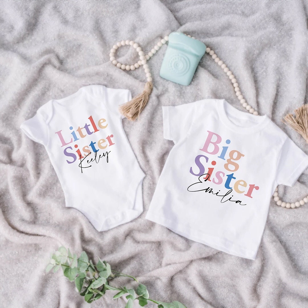 Big Sister Shirt, Little Sister Baby Grow, Cute Siblings Kids ...