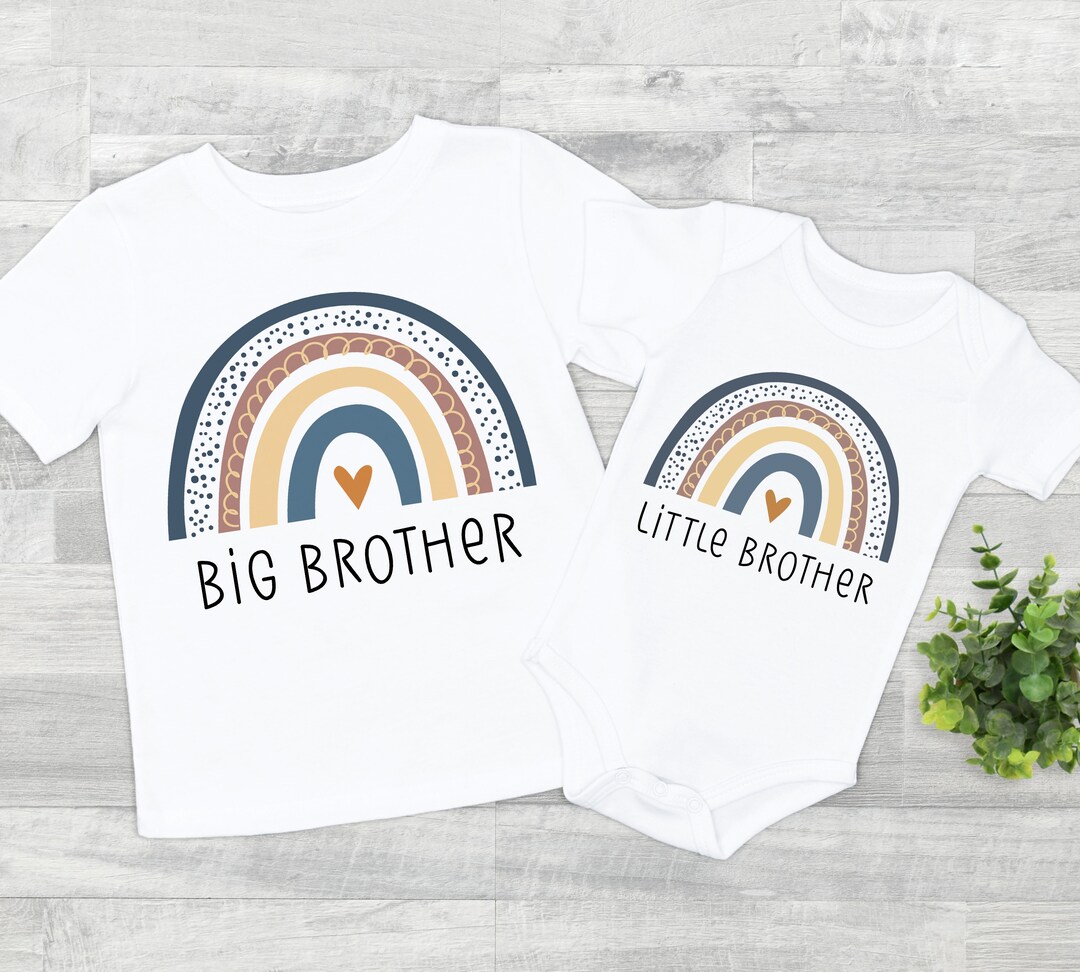 Big Brother/little Brother T Shirt Kids BABYGROW Cute Rainbow T-shirt ...