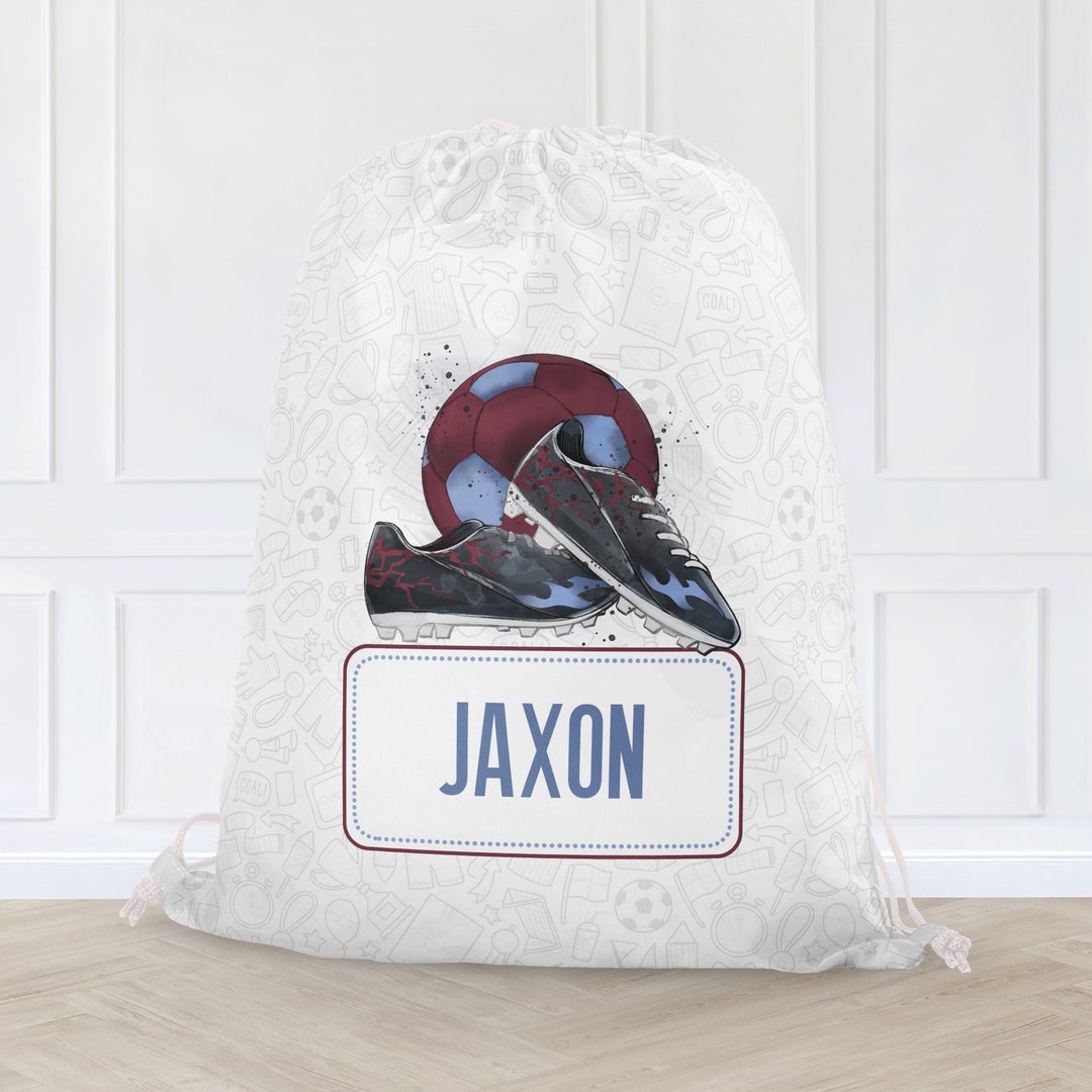 Personalized Football Drawstring Bag: Water-resistant PE, Swim, Soccer ...