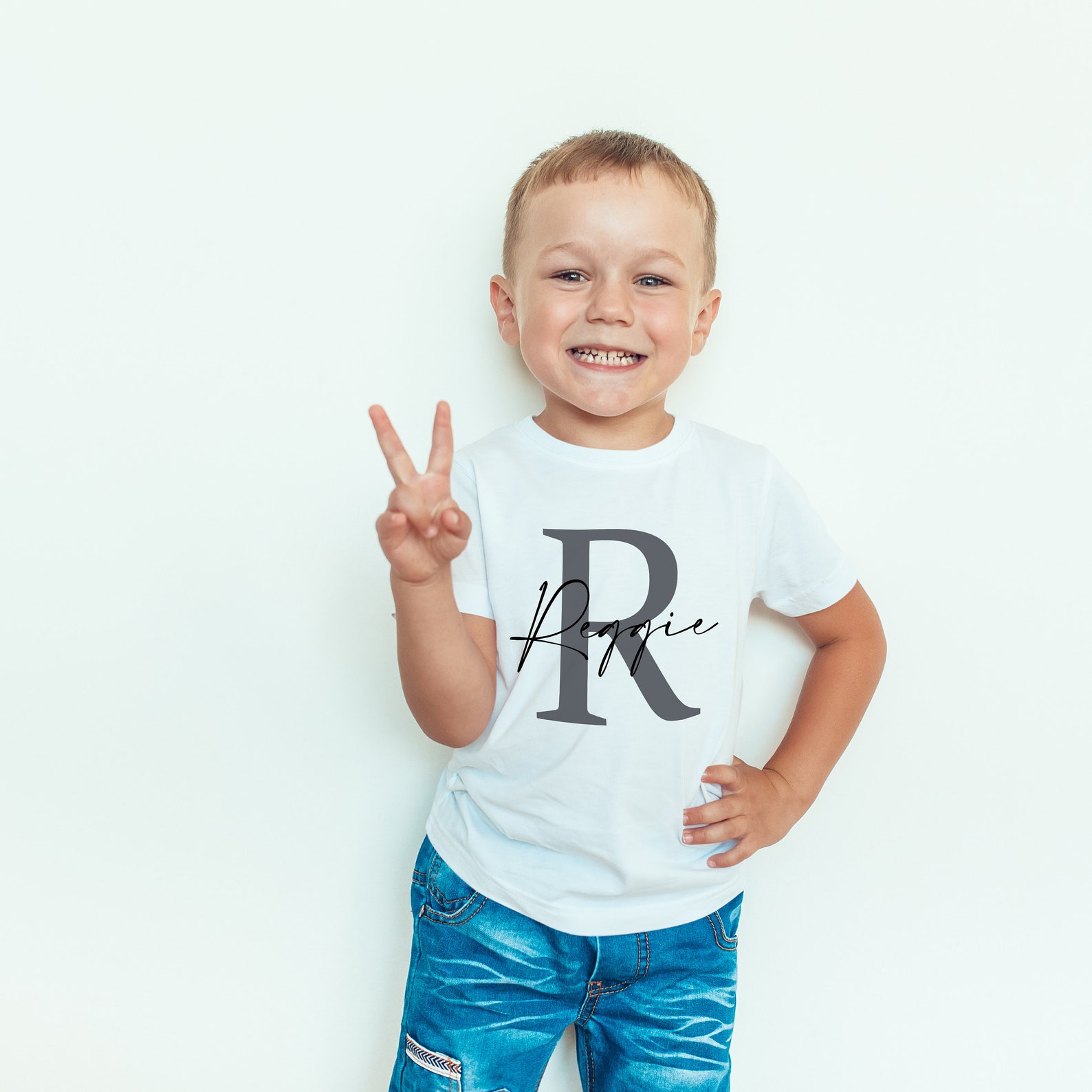 INITIAL Personalised Tshirt - Personalized T Shirt- Any Text Colour ...