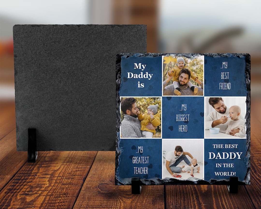 Photo Rock Slate Father's Day Gift 15cm X 15cm Dad Picture Frame ...