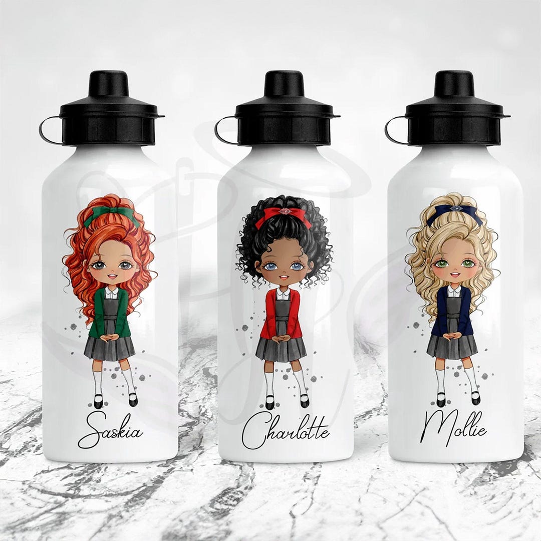 Personalised Kids Water Bottle, Back to School 500ml Drink Flask ...