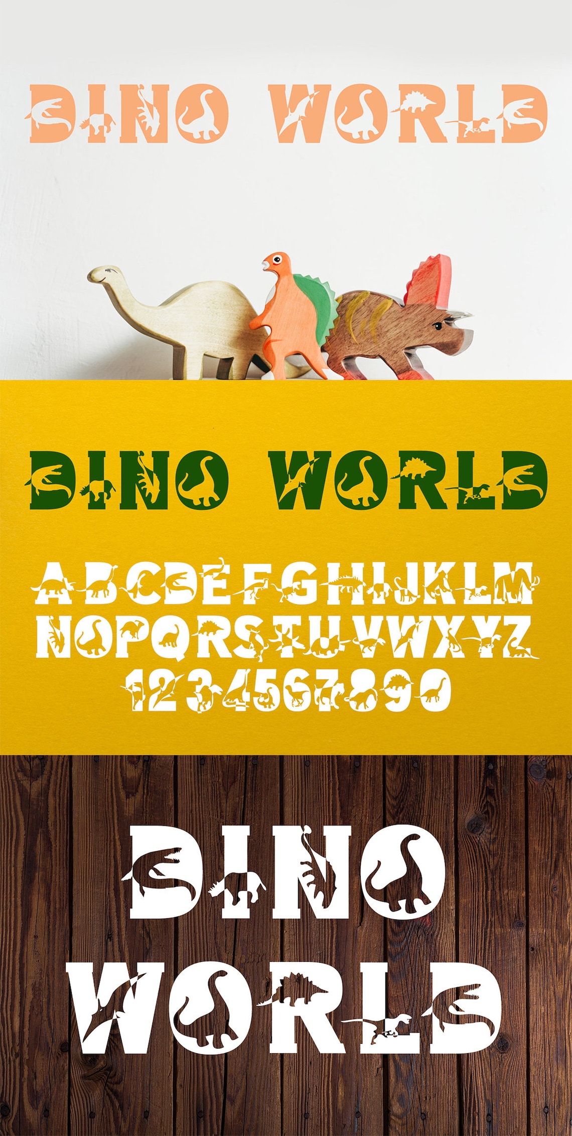 Dino World Font SVG, OTF and TTF Files - Etsy