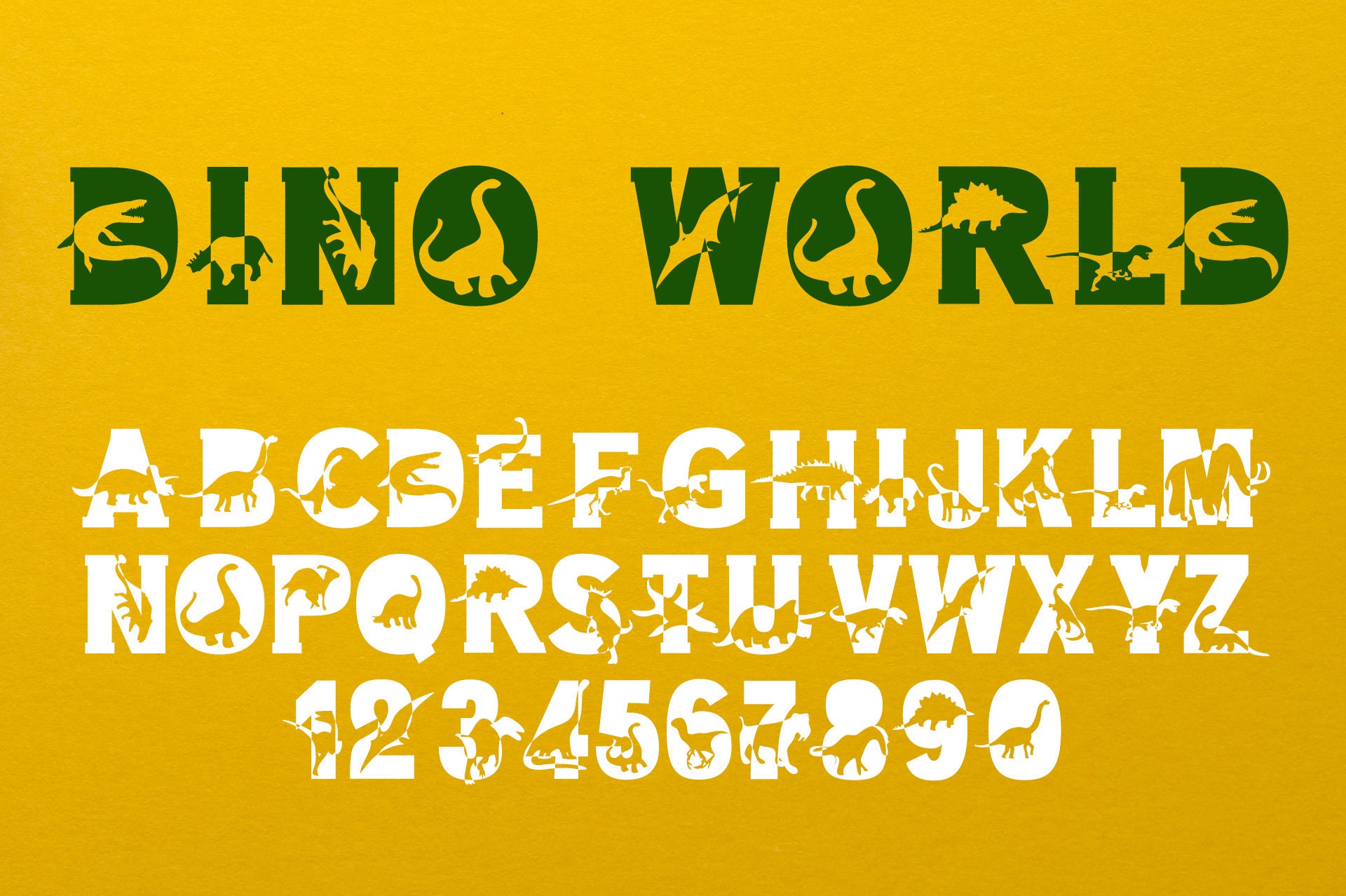 Dino World Font SVG, OTF and TTF Files - Etsy