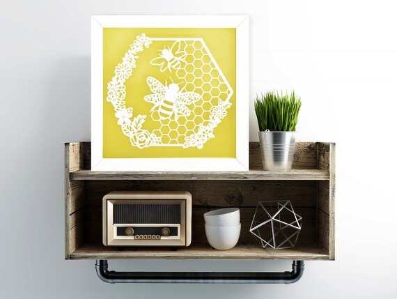 Bumble Bee Paper Cut Frame. | Etsy