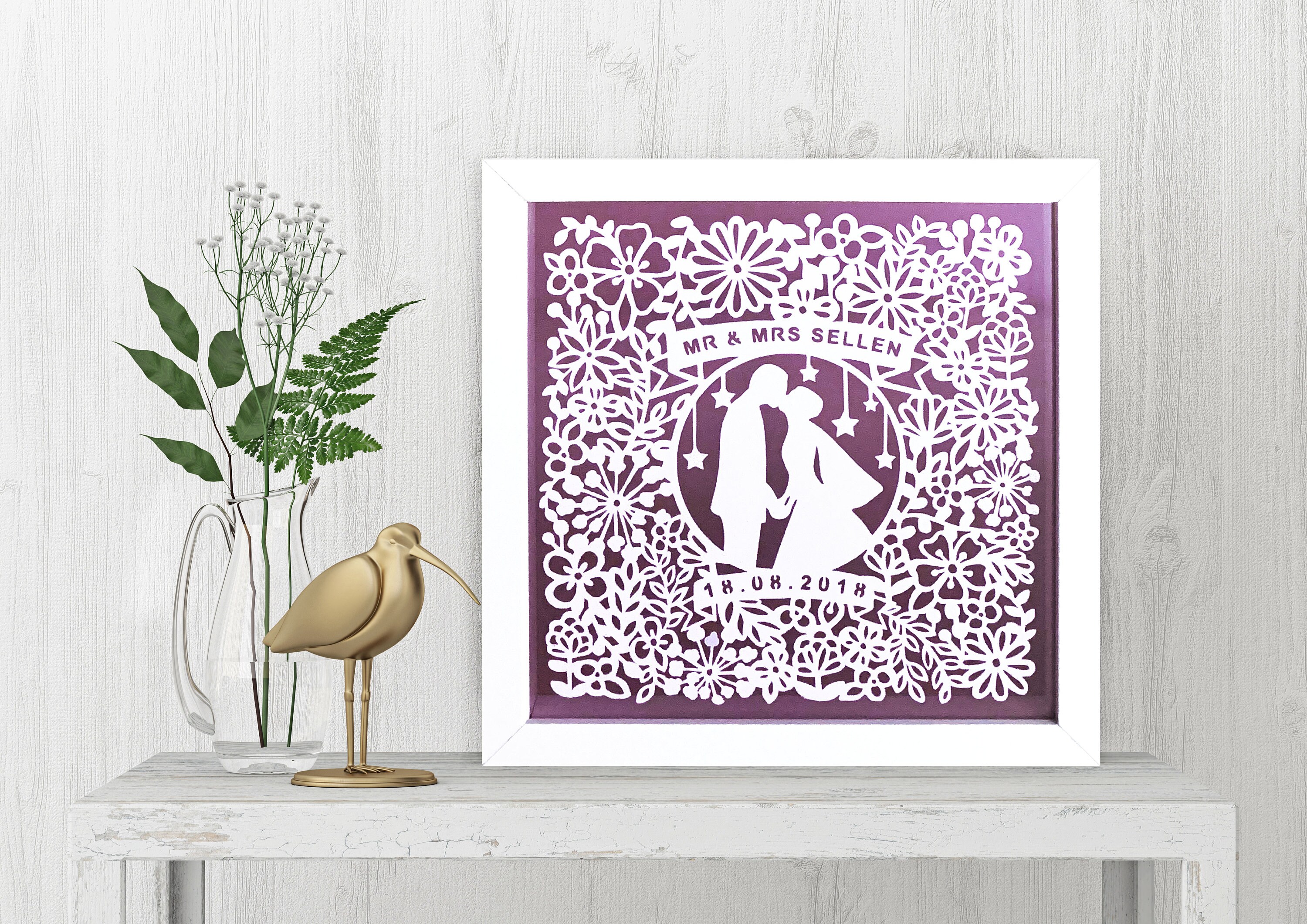 Personalised Wedding Gift Paper Cut Frame Wedding Frame - Etsy