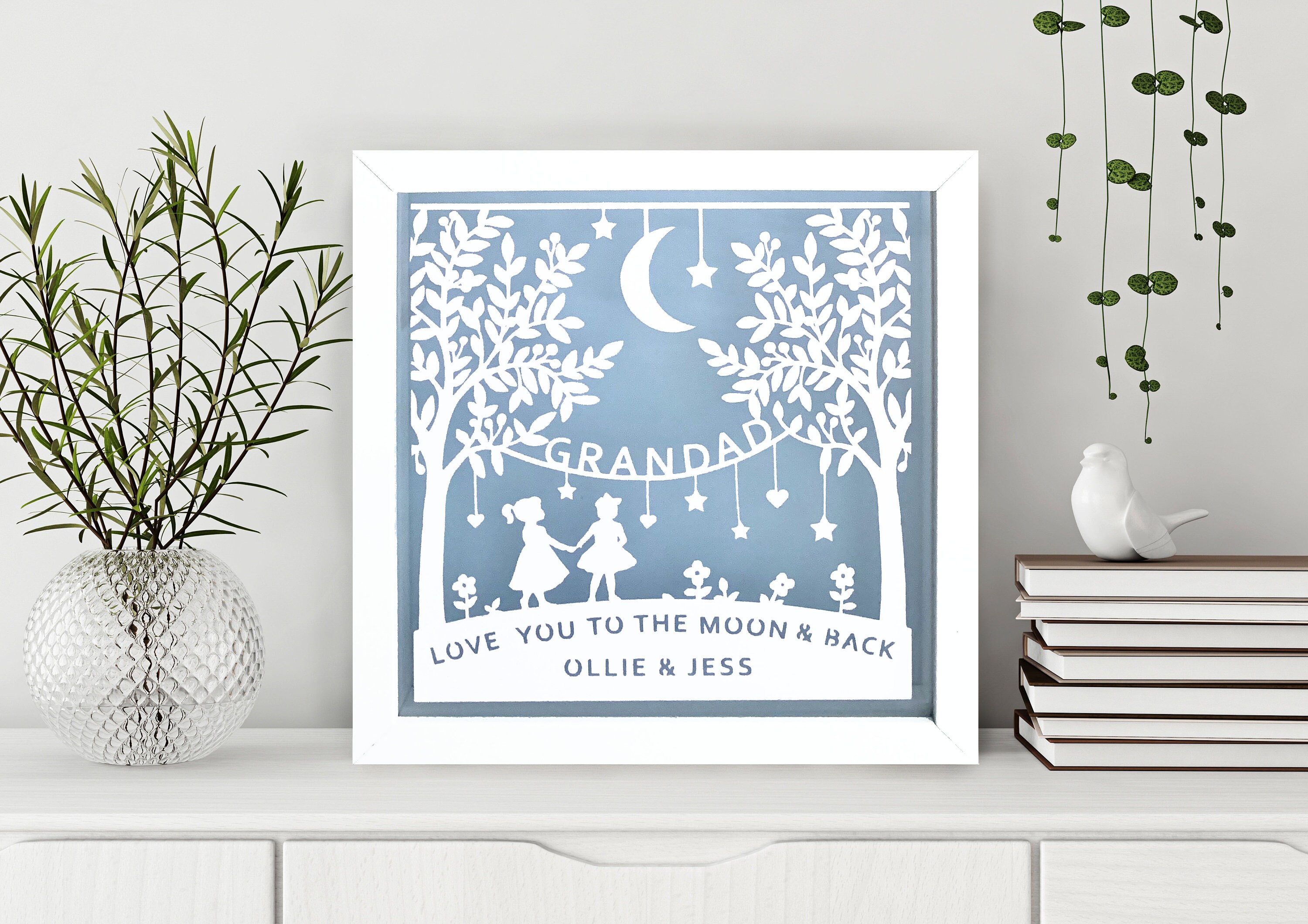 Grandad Personalised Keepsake Paper Cut Frame. - Etsy