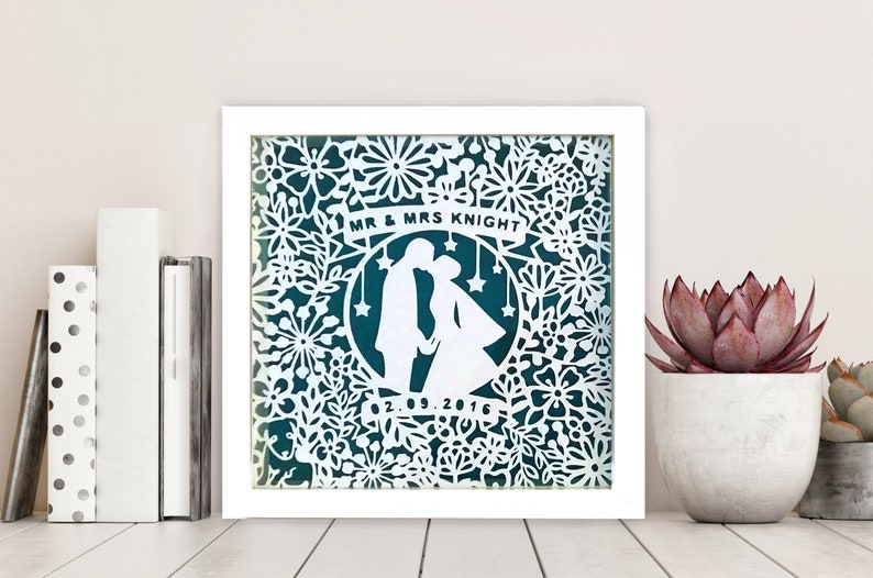 Personalised Wedding Gift, Paper Cut Frame, Wedding Frame, Wedding ...