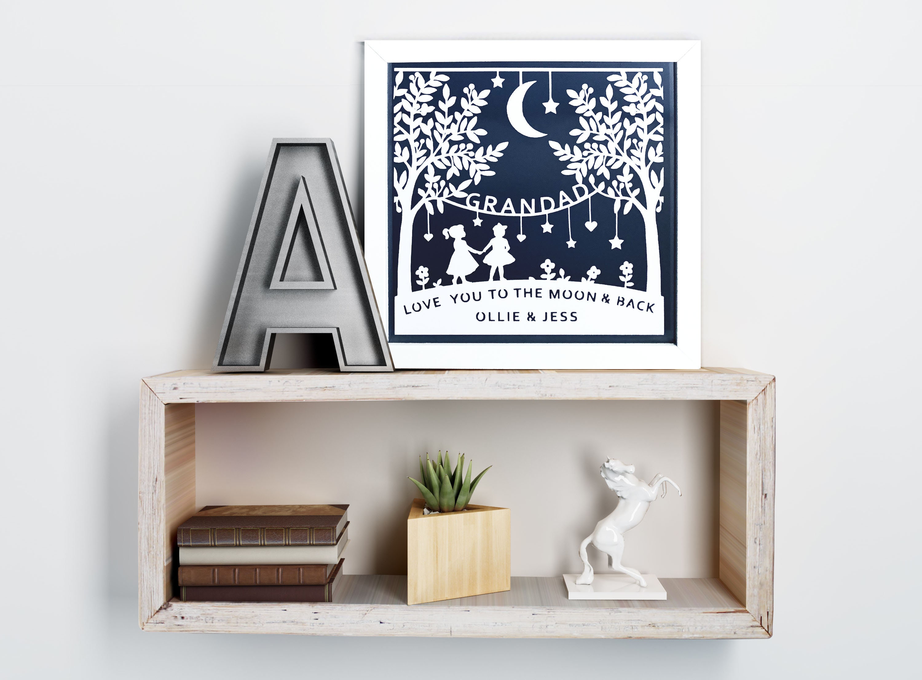 Grandad Personalised Keepsake Paper Cut Frame. - Etsy
