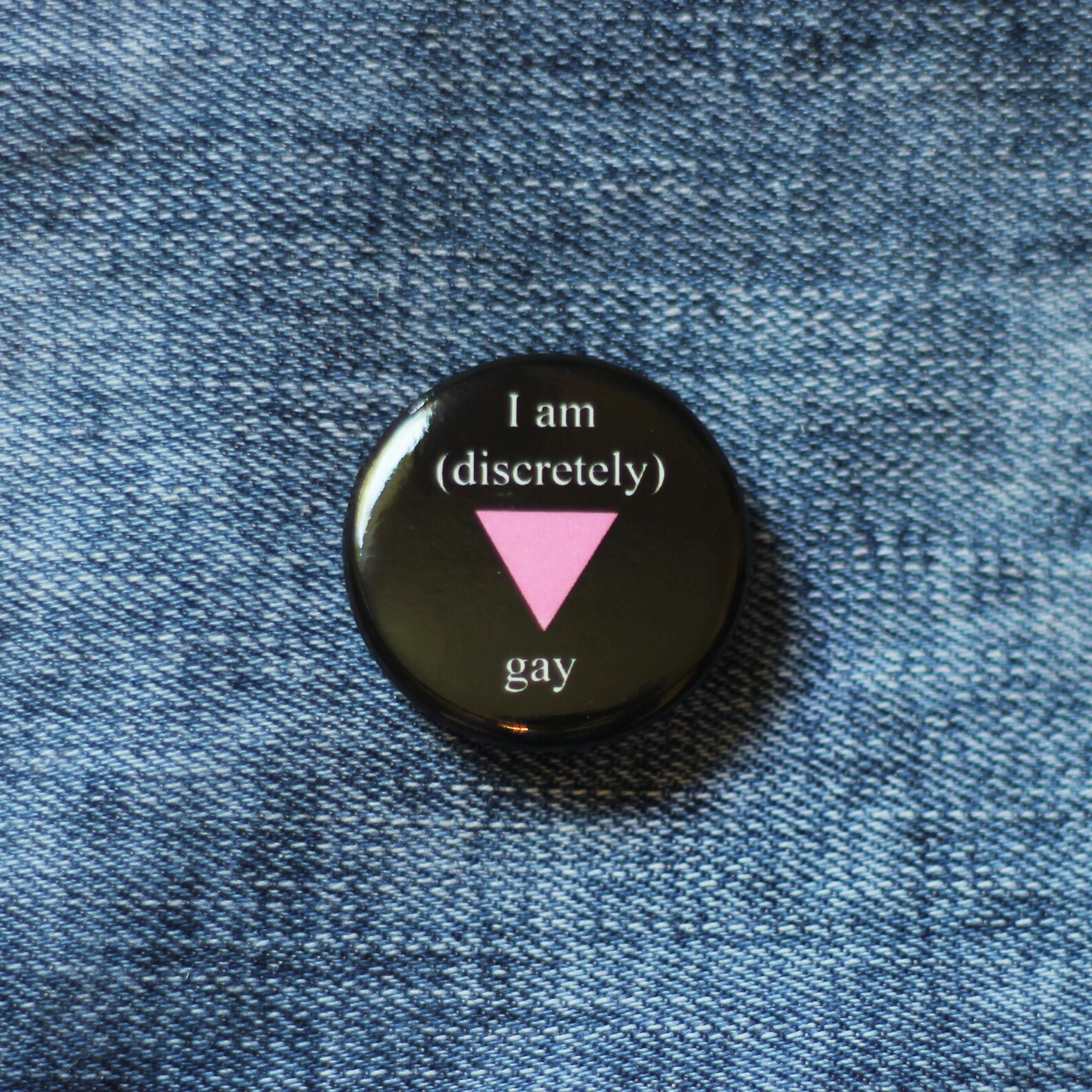 I Am discretely Gay Pride Button Badge - Etsy