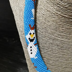 Frozen Olaf Snowman Bead Crochet Rope Choker Necklace Xmas Gift Idea ...