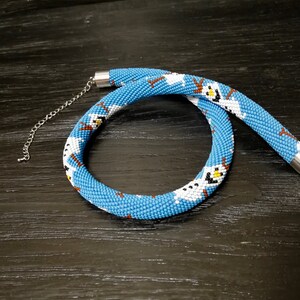Frozen Olaf Snowman Bead Crochet Rope Choker Necklace Xmas Gift Idea ...