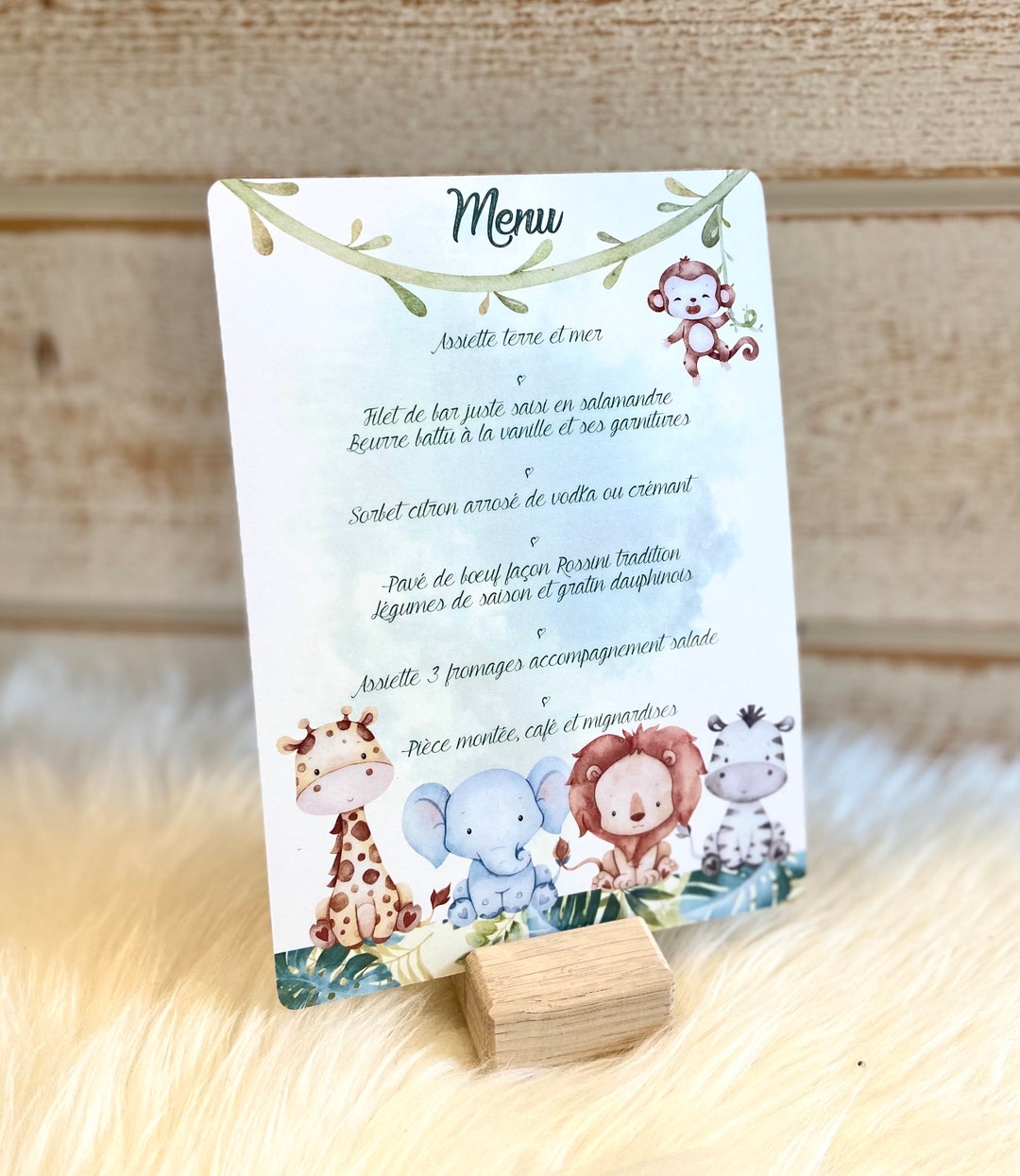 3 Jungle Menus - Baptism Menu - Communion - Wedding - Jungle/savannah ...