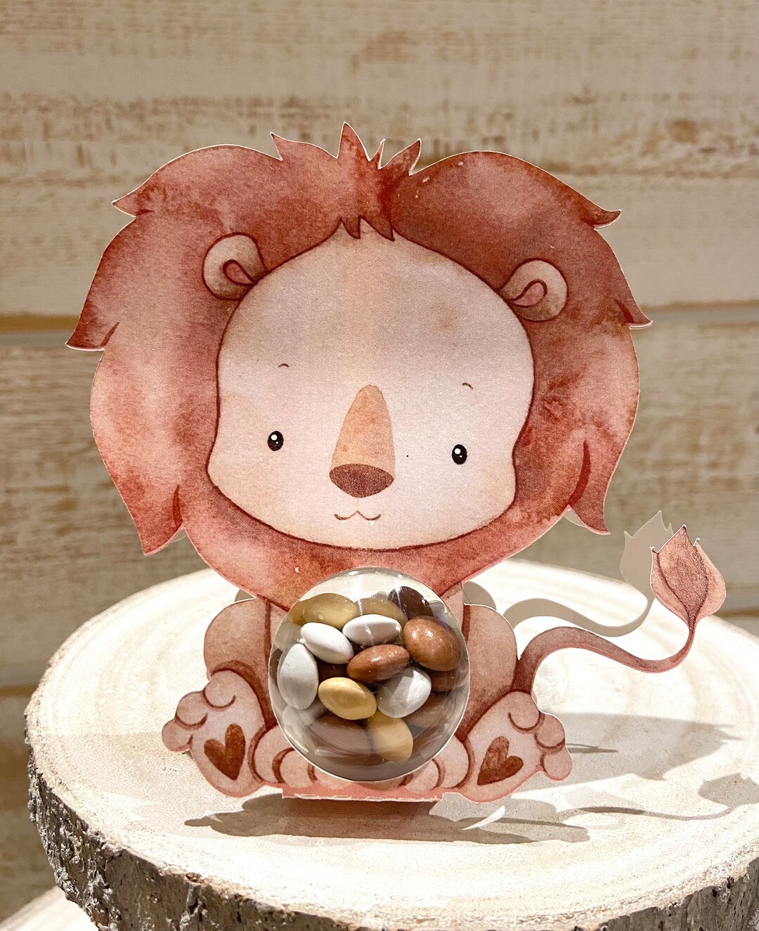 10 Boites à dragées LION boule pvc - Etsy France
