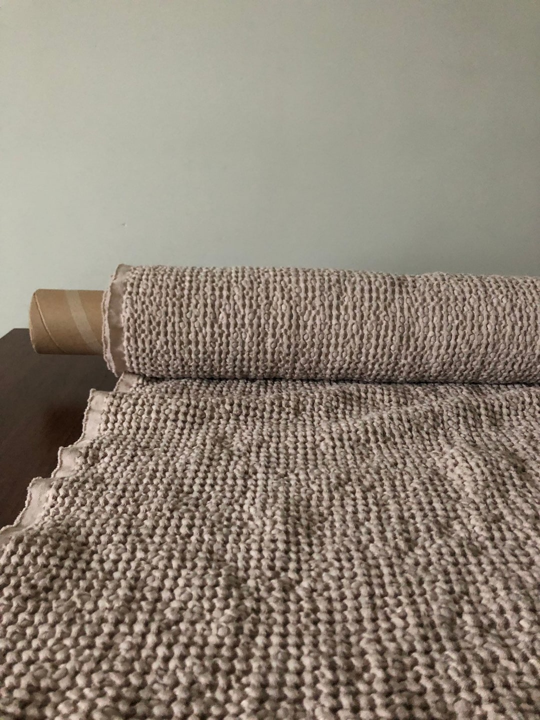 Waffle Linen Cotton Fabric: 88" Extra Wide Beige BGO137 - Etsy