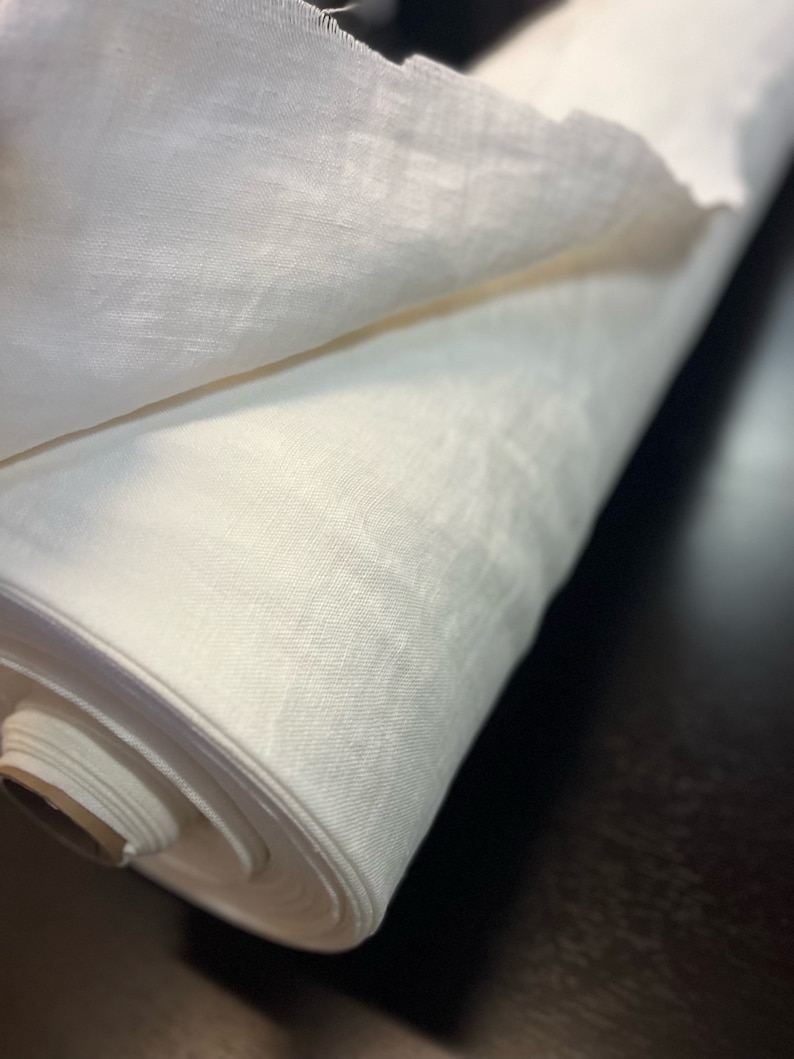 110 Inches Wide Extra Wide Softened Linen Fabric BGO27L: Natural White ...