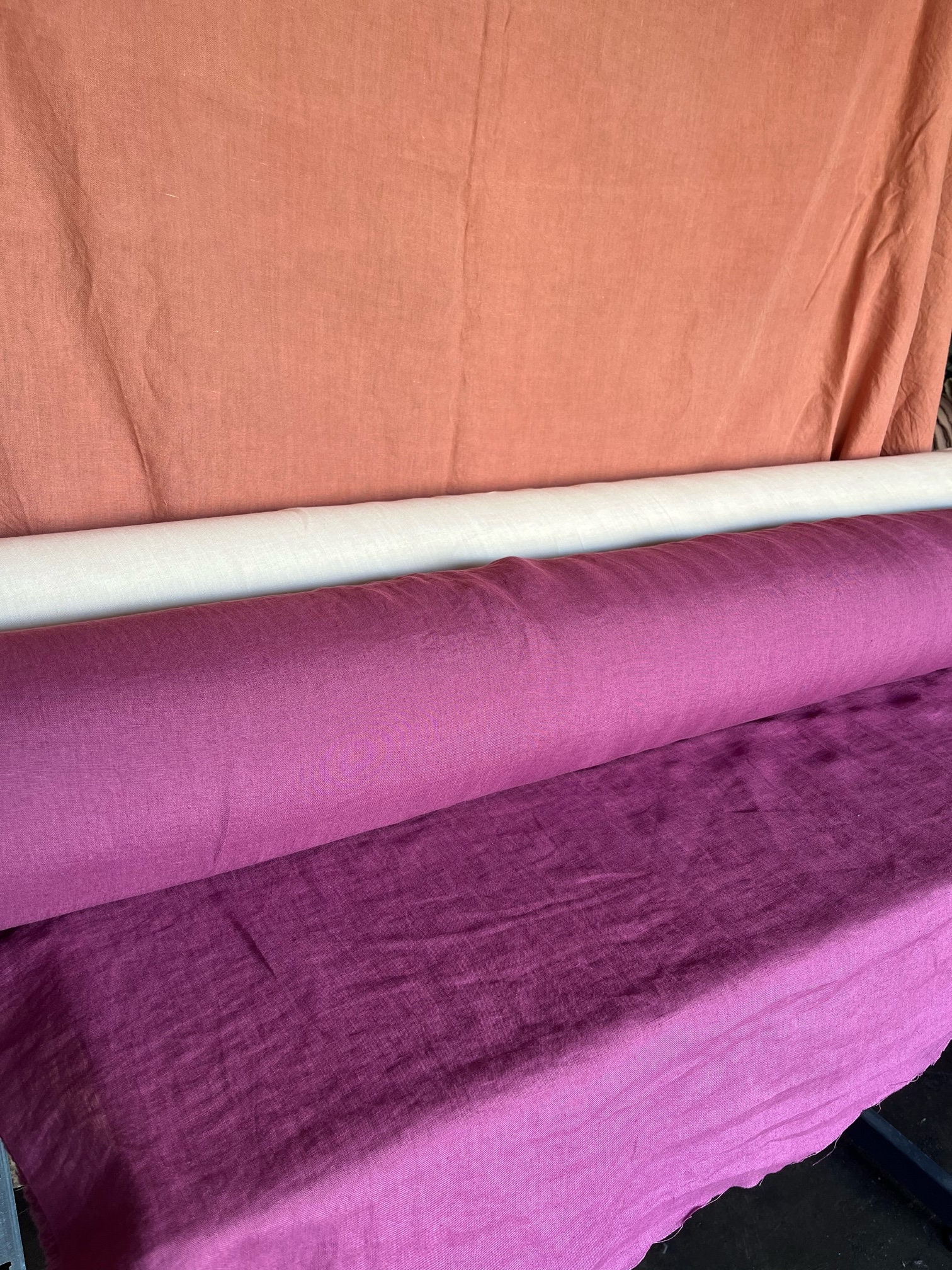 Prickly Pear Linen Fabric: 100% French Flax, Softened (145cm Width) - Etsy