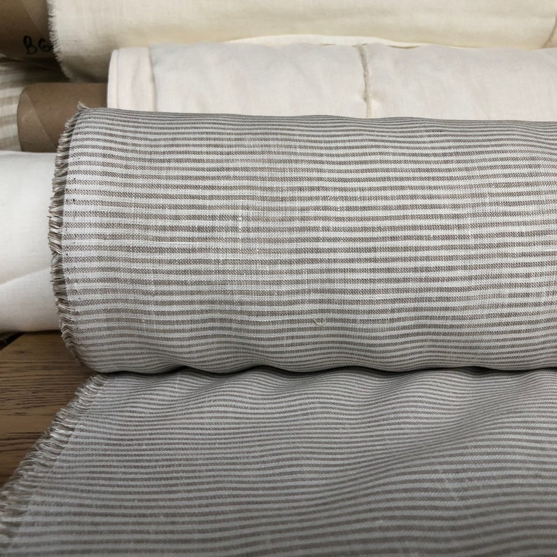 Small Striped 100 % EXTRA Wide LINEN Fabric BGO205_E Not - Etsy