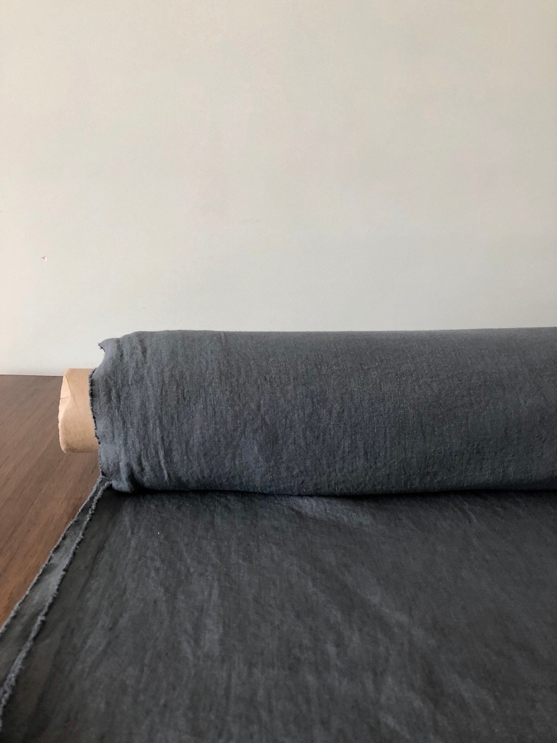 110 in EXTRA Wide Natural LINEN Fabric BGO27L SOFT Dark Grey - Etsy