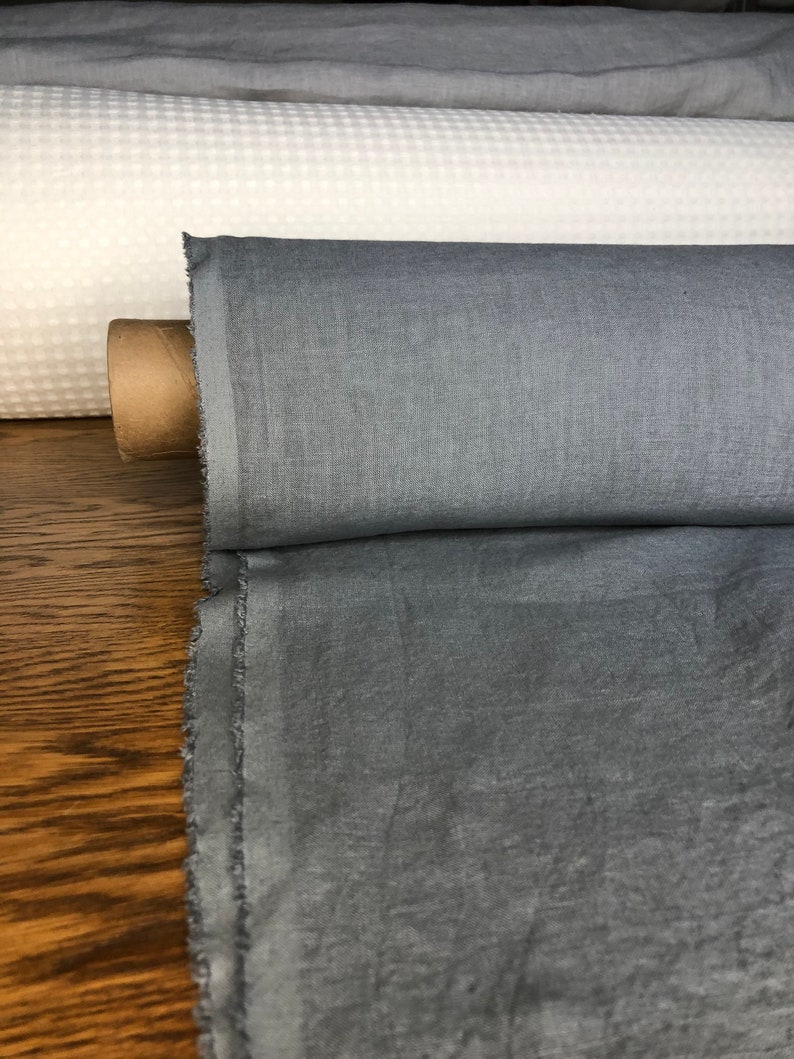 100 % FRENCH Flax natural LINEN fabric BGO13 soft steel 145 | Etsy