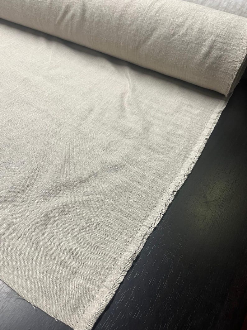 Heavy Natural Linen Fabric: Softened Weave for Home Textile & Apparel ...