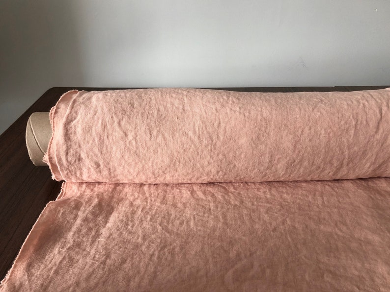 100 % EXTRA Wide Natural LINEN Fabric Bgo17soft Pudra , 250 Cm Width ...