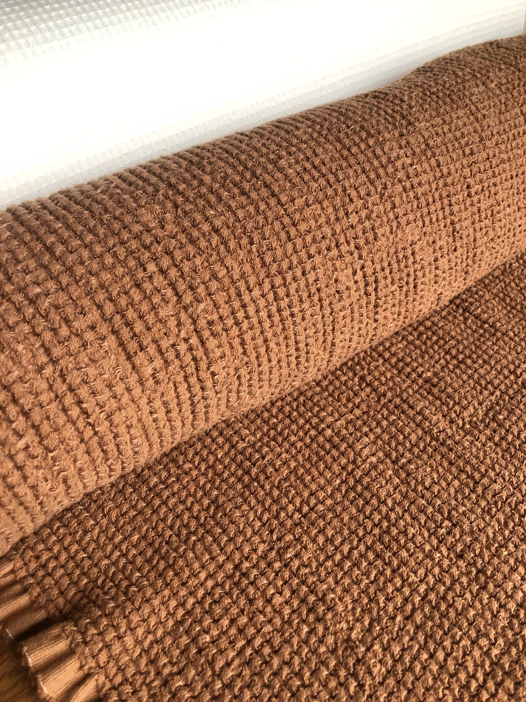 Wide Waffle Linen Cotton Fabric: Natural Weave, 94" Wide - Etsy