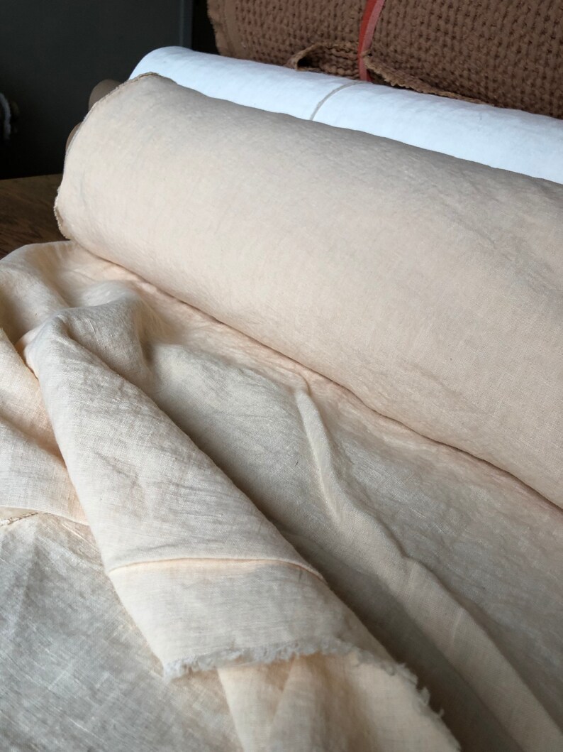 100 % EXTRA Wide Natural LINEN Fabric Bgo17soft Warm Nude | Etsy