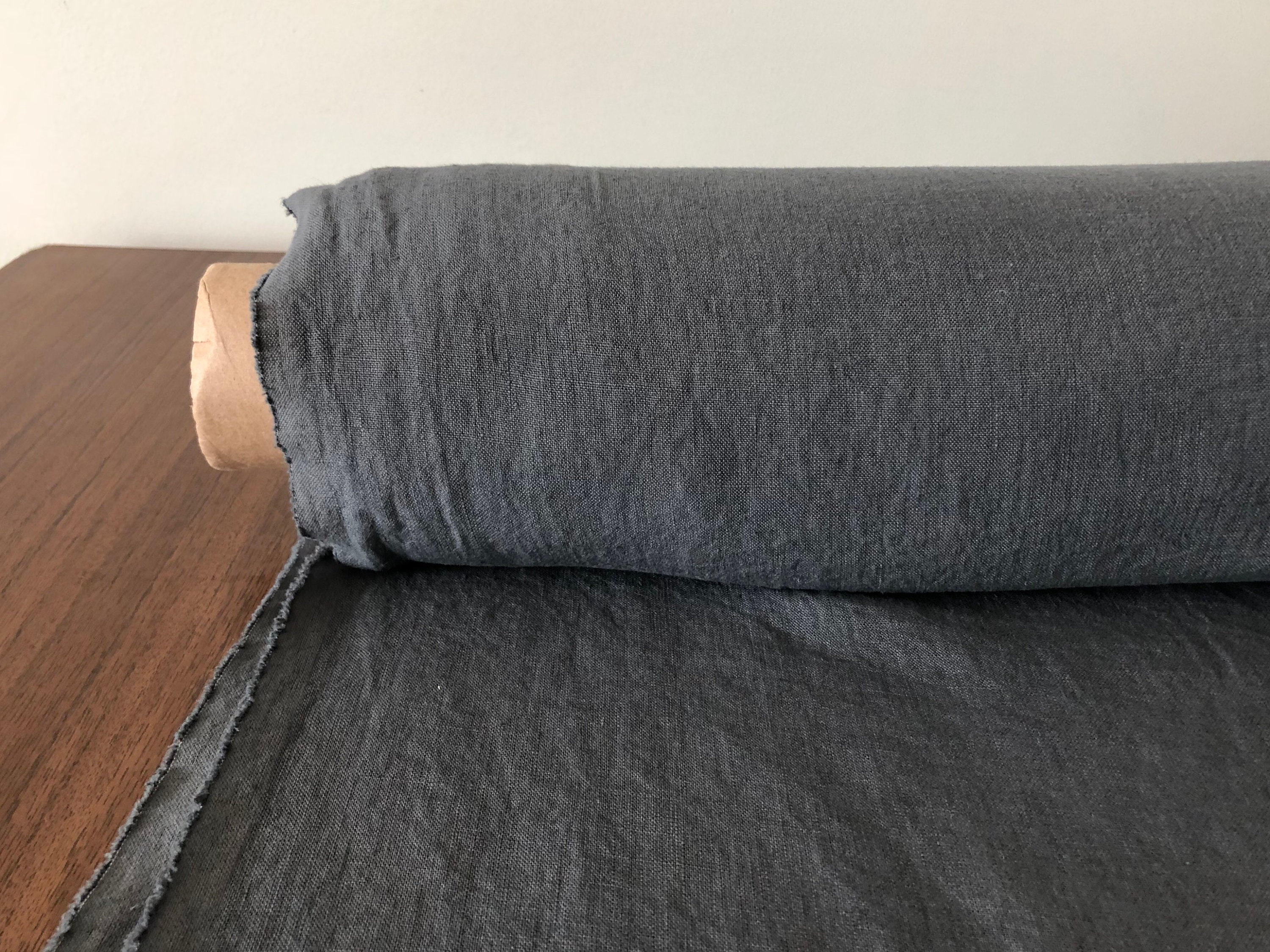 100 % extra ancho natural tela LINO BGO17soft gris oscuro - Etsy México