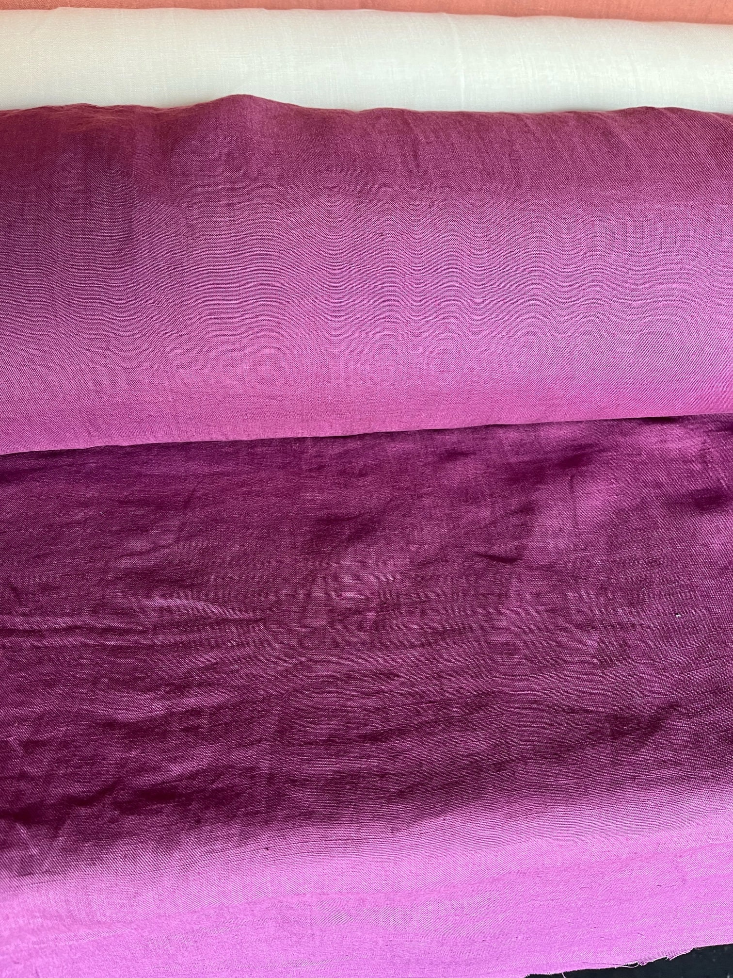 Prickly Pear Linen Fabric: 100% French Flax, Softened (145cm Width) - Etsy