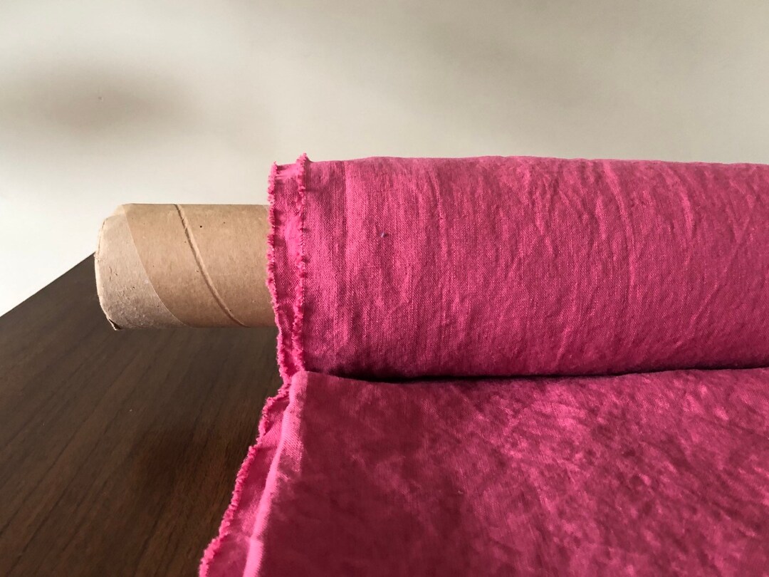 Extra Wide Magenta Linen Fabric: Softened Bedding Linen, 250cm - Etsy