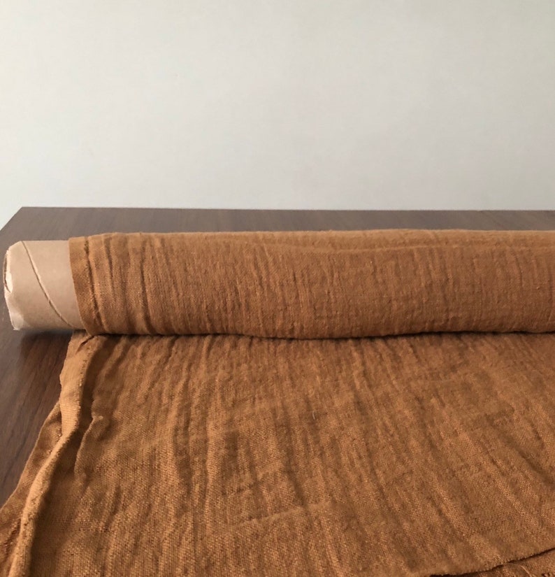 Ochre Linen Fabric: 100% Natural, Medium Weight - BGO24 - Etsy