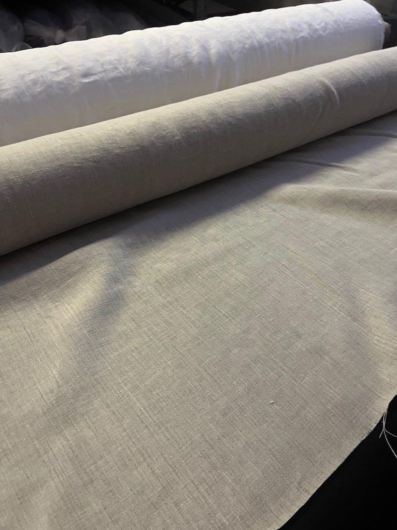 Heavy Natural Linen Fabric: Softened Weave for Home Textile & Apparel ...