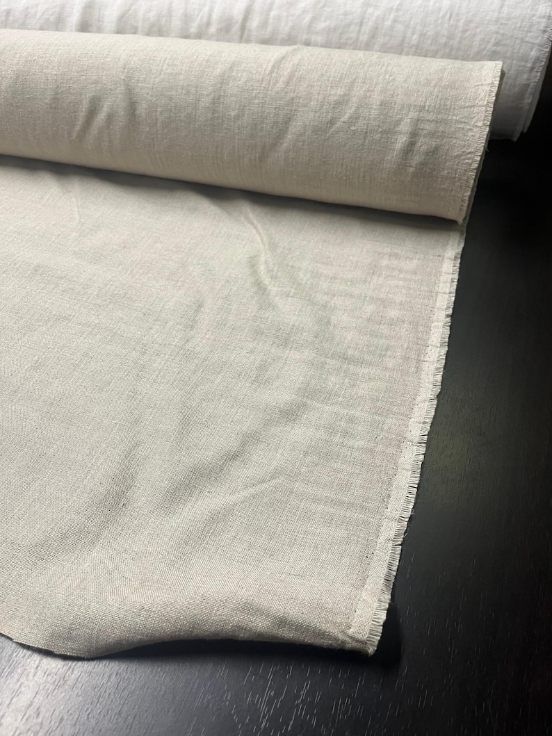 Heavy Natural Linen Fabric: Softened Weave for Home Textile & Apparel ...