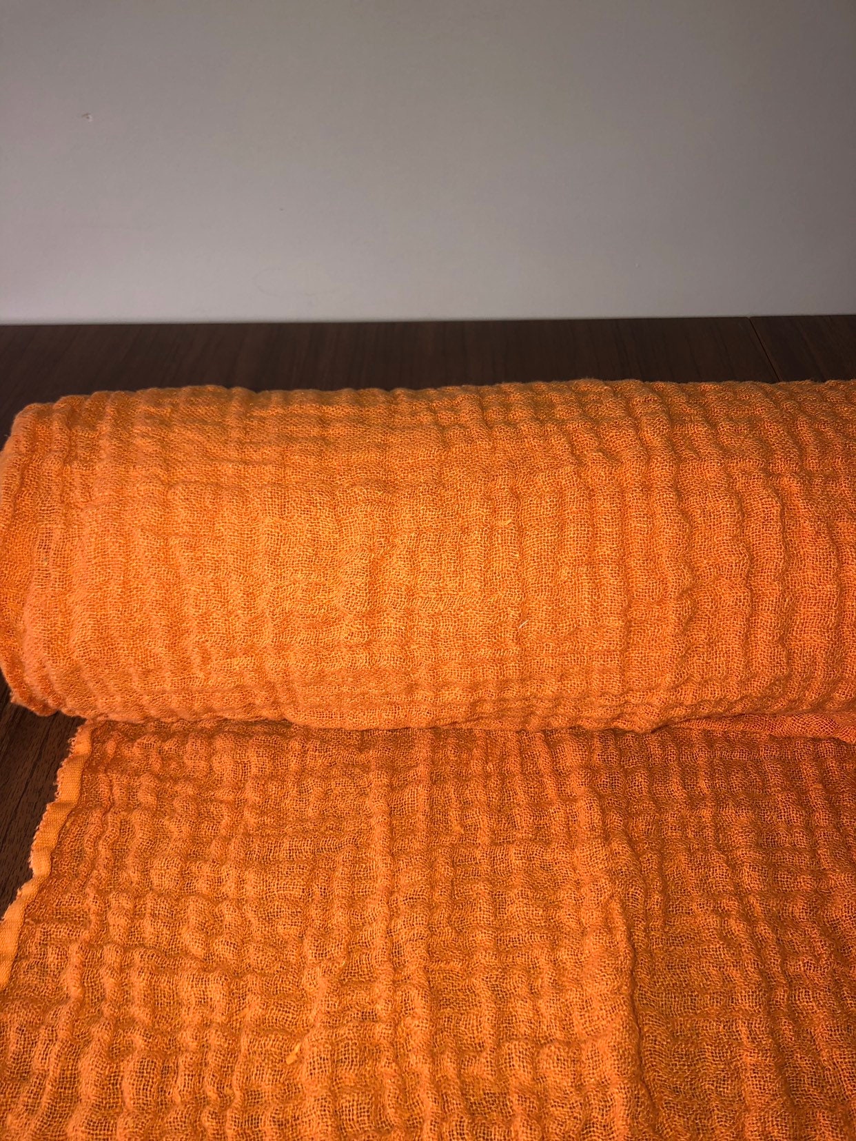 BGO6 ORANGE 100 % light Natural LINEN fabric linen scarf | Etsy