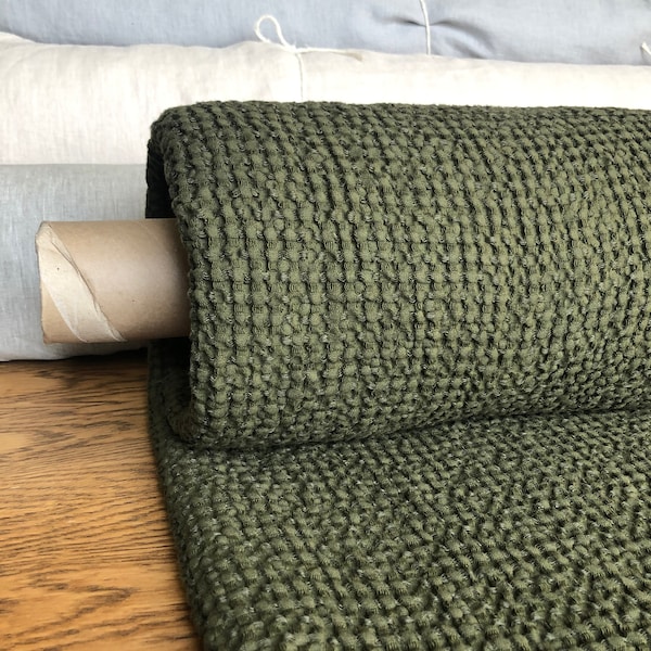 Waffle Linen Fabric - Etsy
