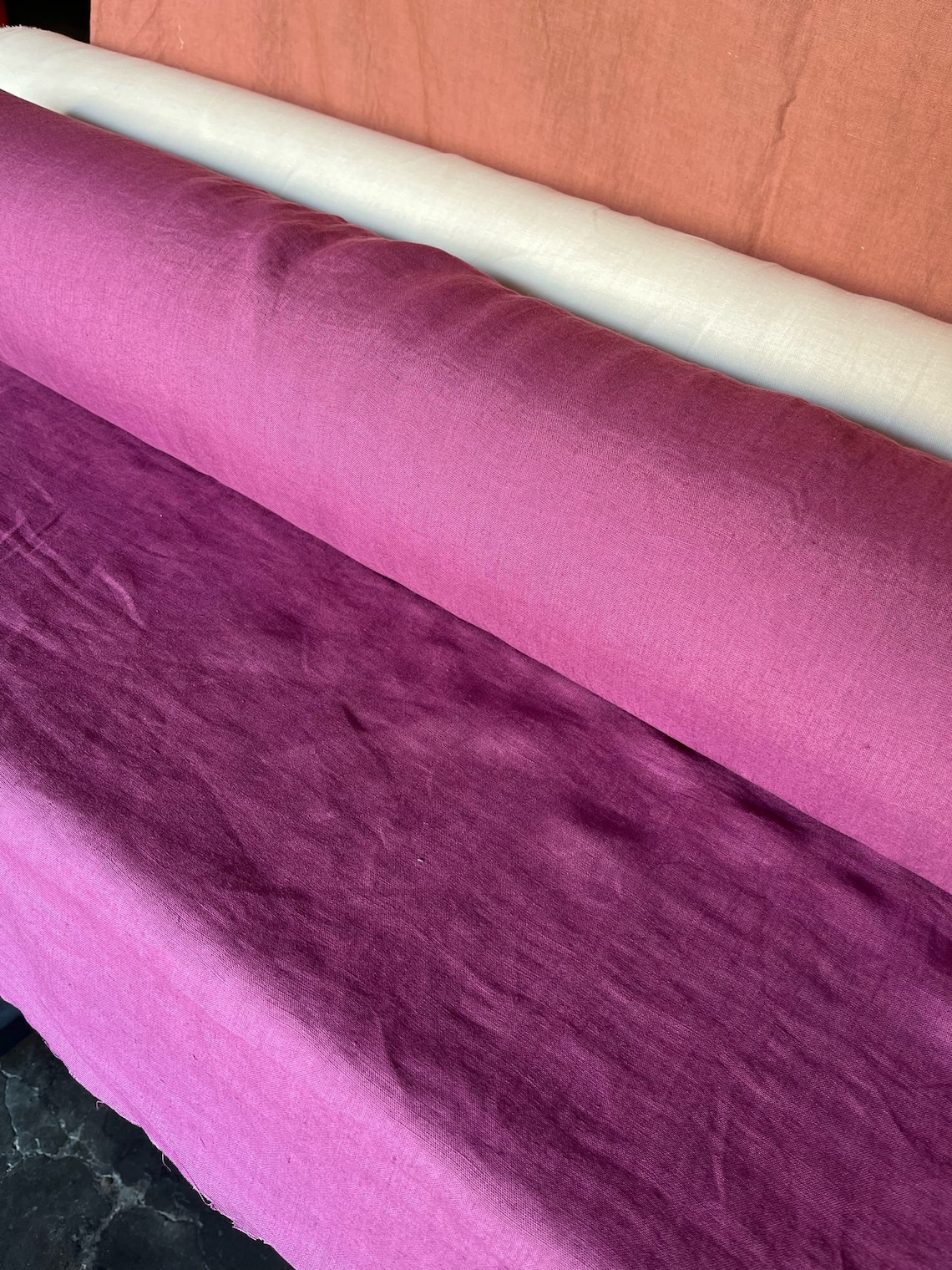 Prickly Pear Linen Fabric: 100% French Flax, Softened (145cm Width) - Etsy