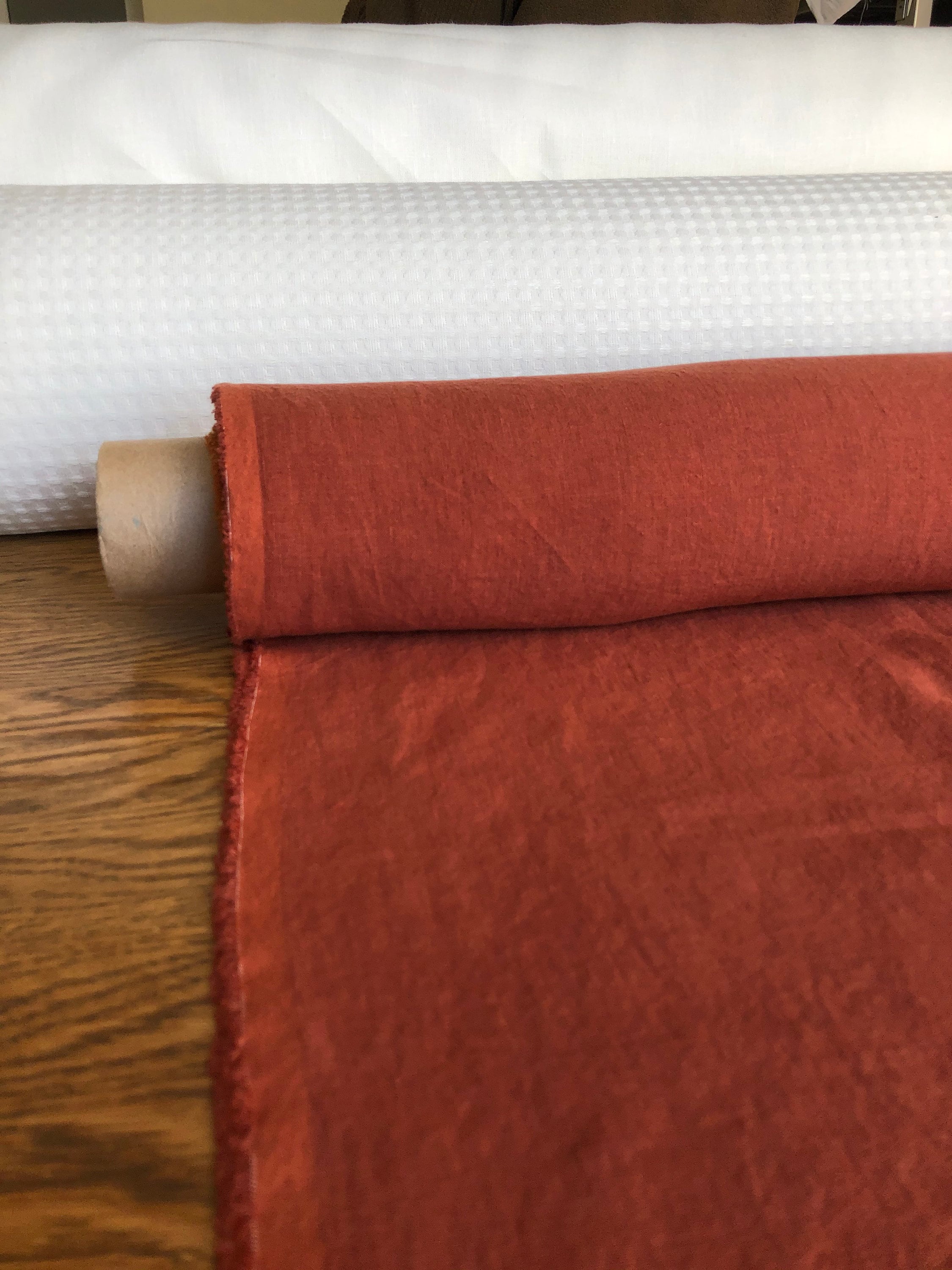 100 % EXTRA Wide Natural LINEN Fabric Bgo27soft Brick ,195 G/250cm ...