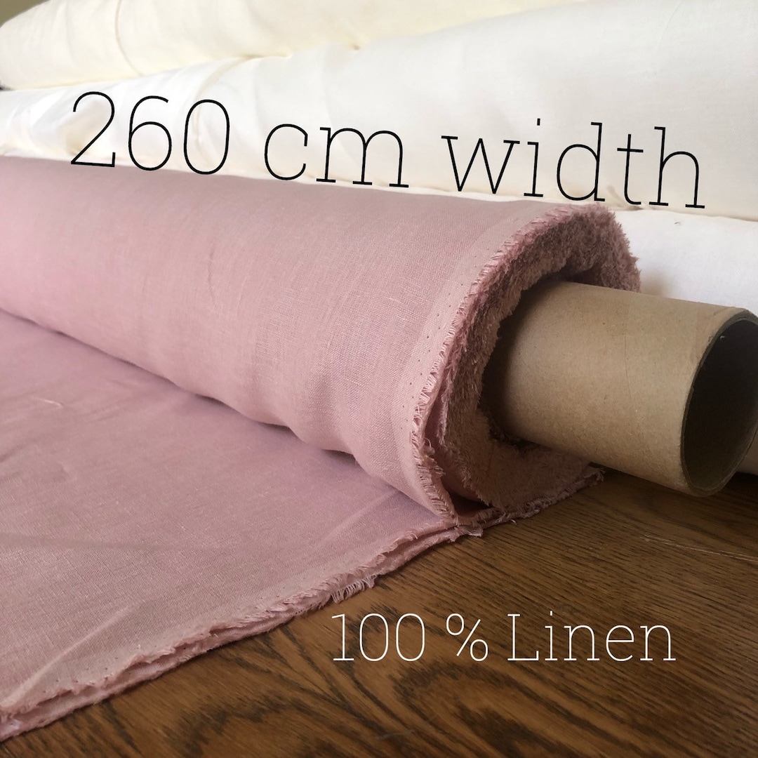 100 % EXTRA Wide Natural LINEN Fabric Bgo17_625rose Not Softened, 260 ...