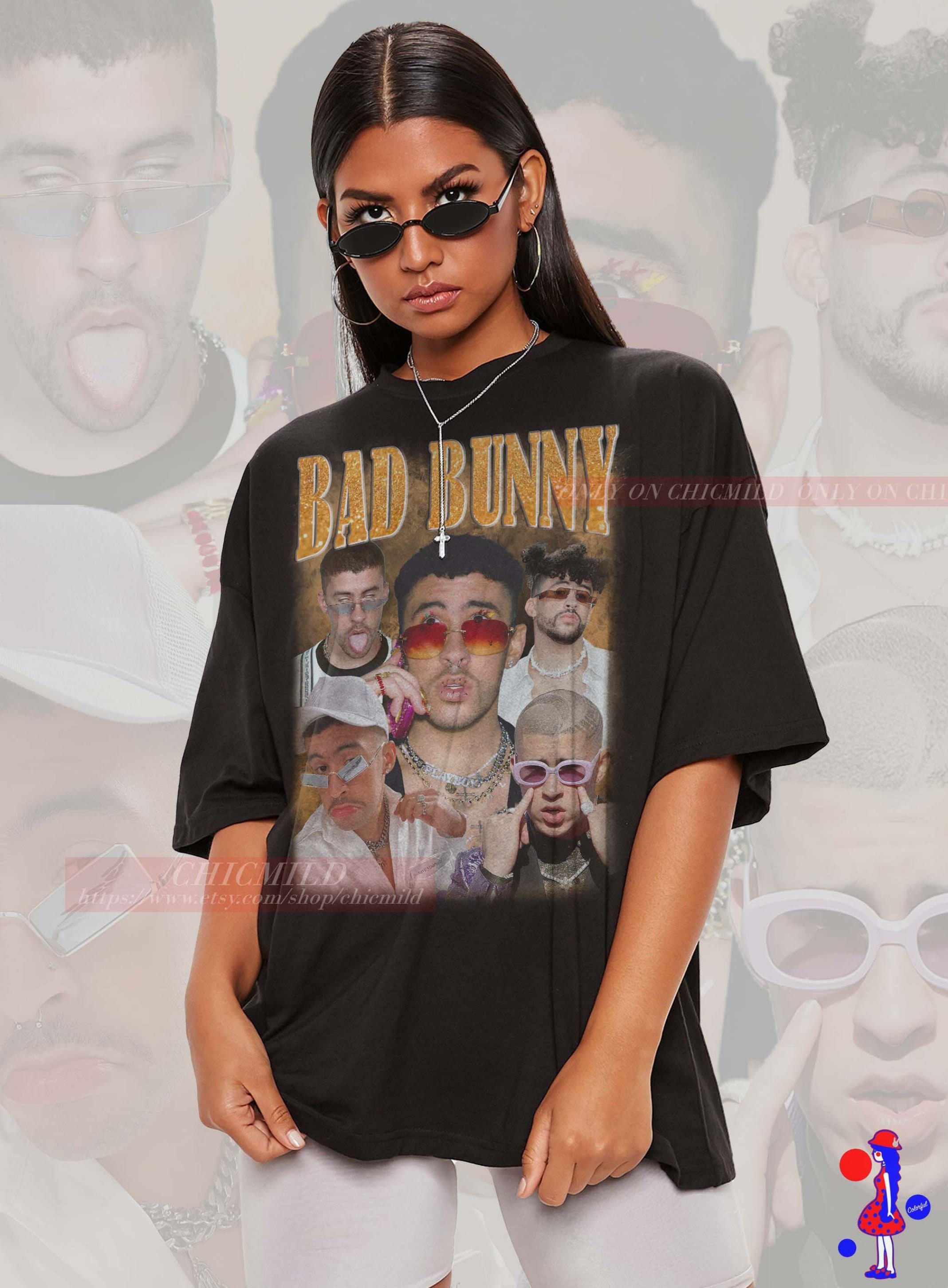 BAD BUNNY Shirt, Bad Bunny Printed Graphic Tee