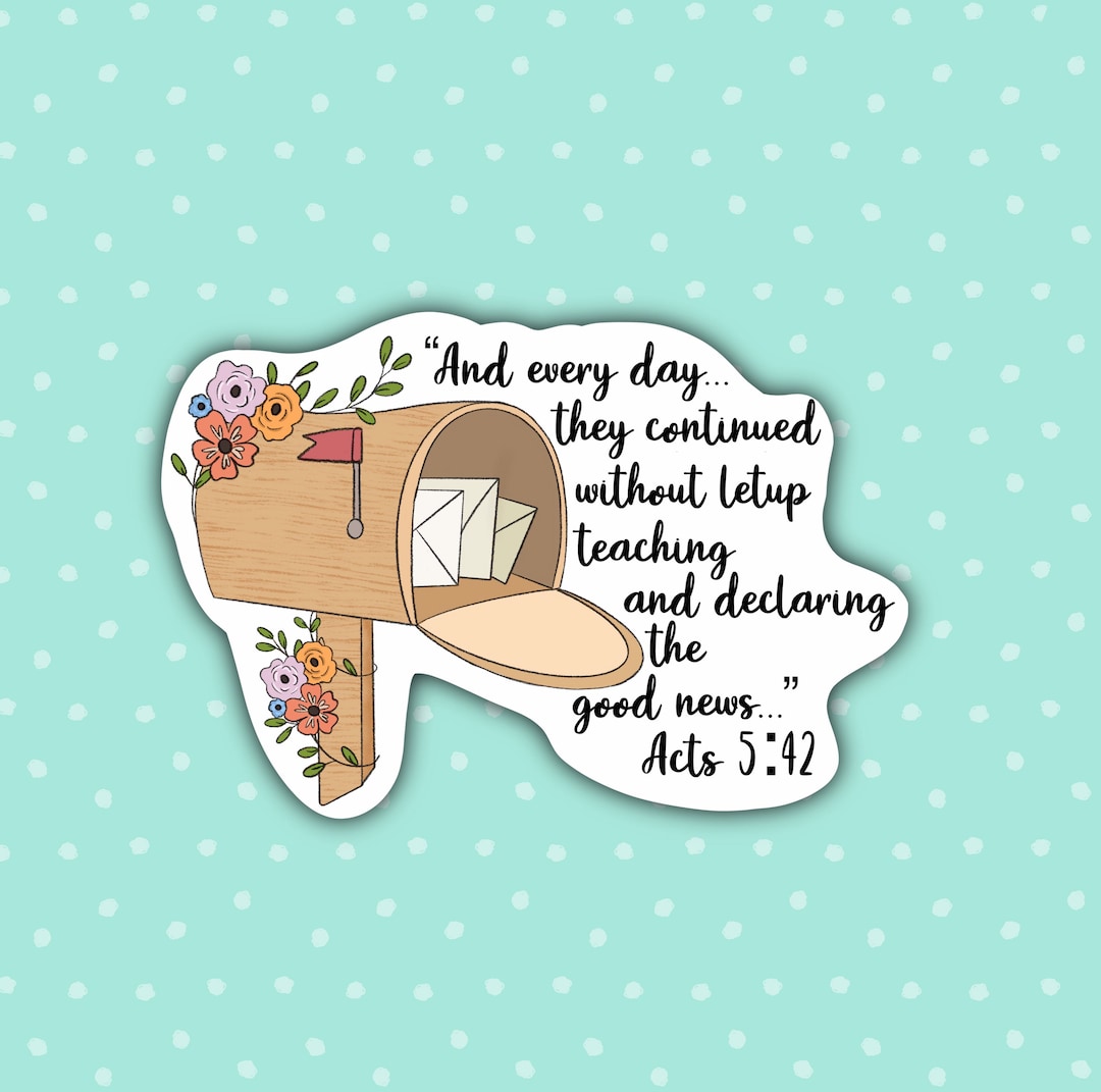 Acts 5:42 Ministry Stickers - 3”x2” English Spanish Portuguese ...