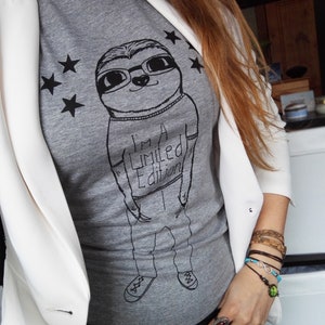 Funny Sloth Shirt: I'm a Limited Edition, Cotton Shirt Ladies, Ladies ...