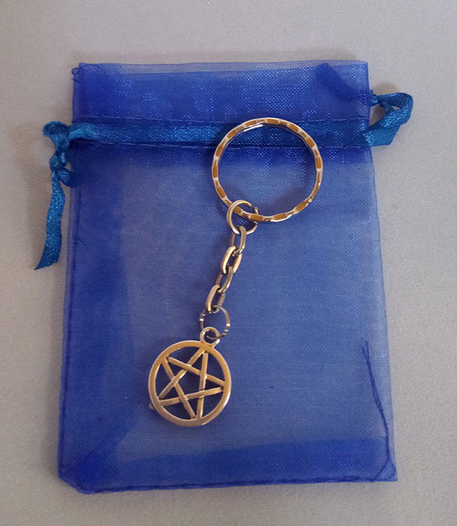 Circled Pentagram Key Ring - Pagan, Protection - Etsy