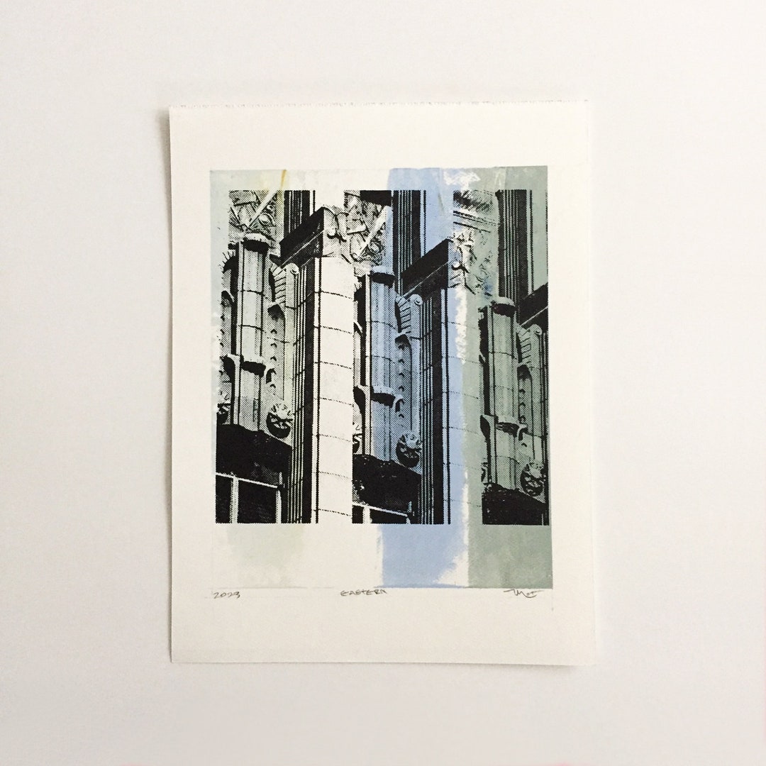 Art Deco Streamline Architecture Painting / Silkscreen Artwork Signed ...