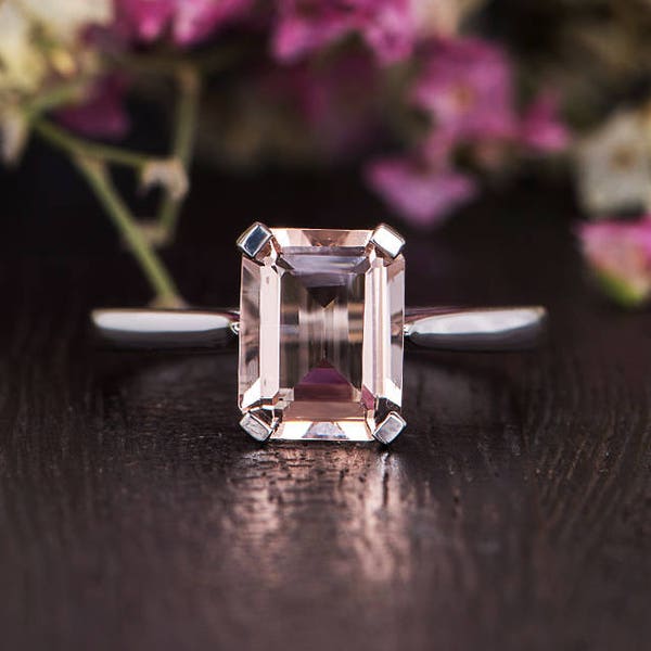 Morganite Solitaire - Etsy
