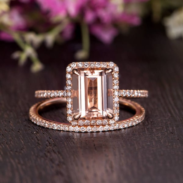 Morganite Bridal Set - Etsy