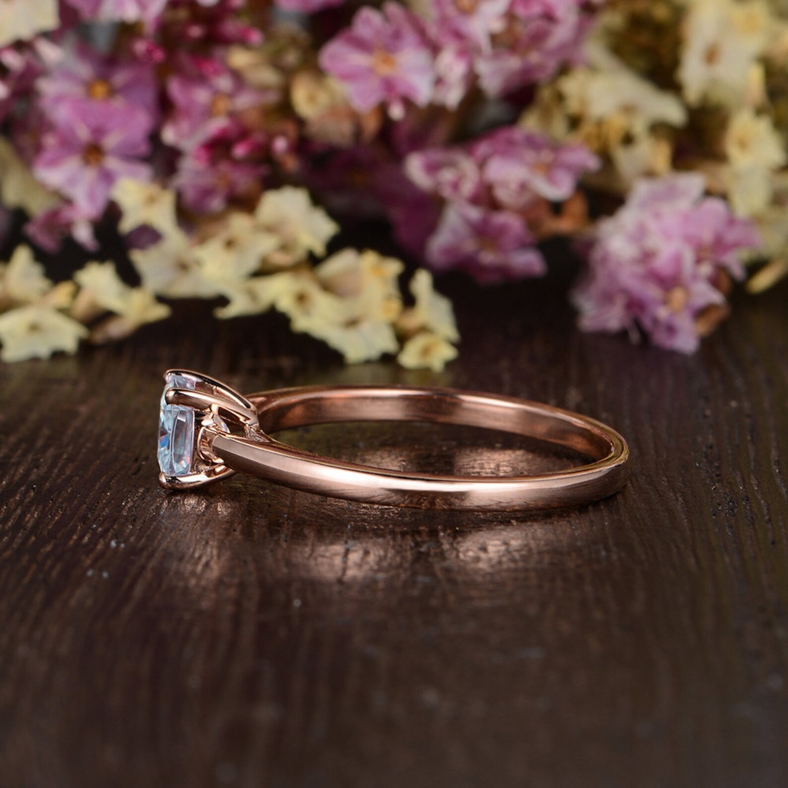 Mini Engagement Ring Rose Gold Engagement Ring Cushion Cut | Etsy