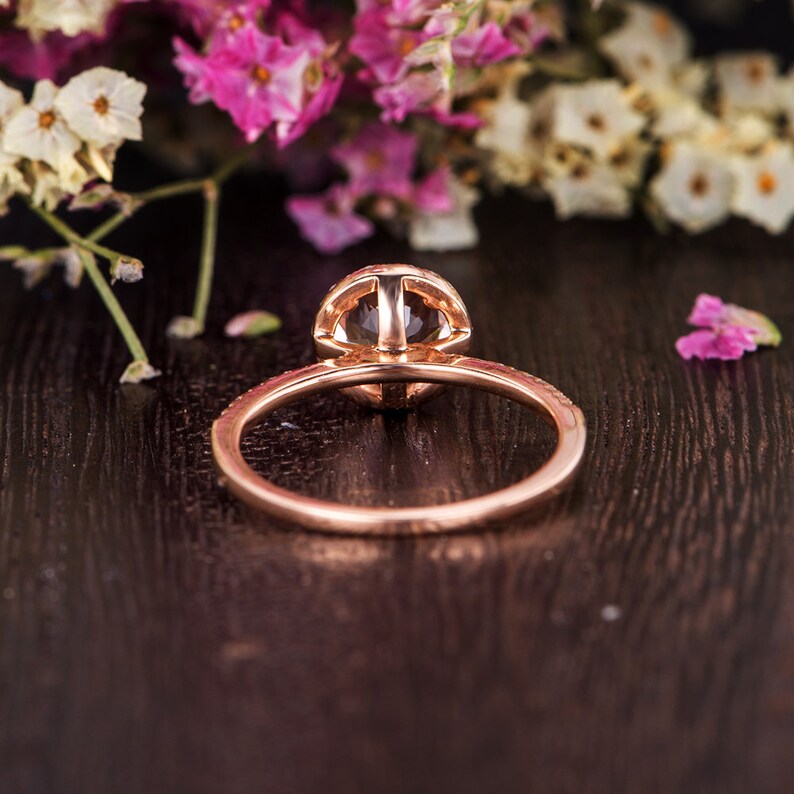 Peachy Morganite Engagement Rose Gold Ring Antique Antique - Etsy