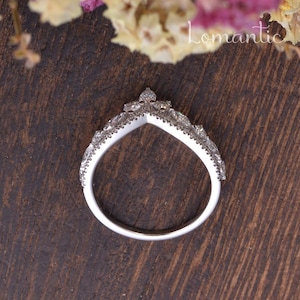 Moissanite Wedding Band Women Double Chevron Wedding Ring Diamond ...